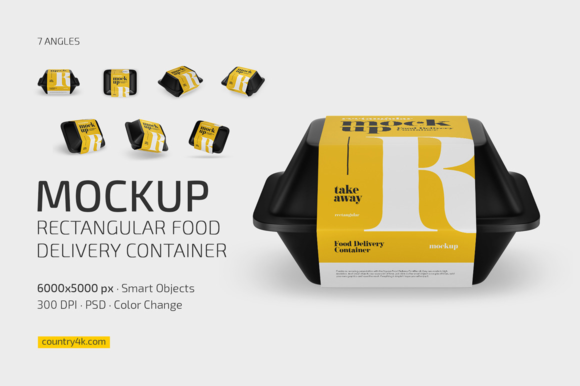 Rectangular Food Container Mockup on Yellow Images Creative Store - 103314 Rectangular Food Container Mockup on Yellow Images Creative Store - 103314
