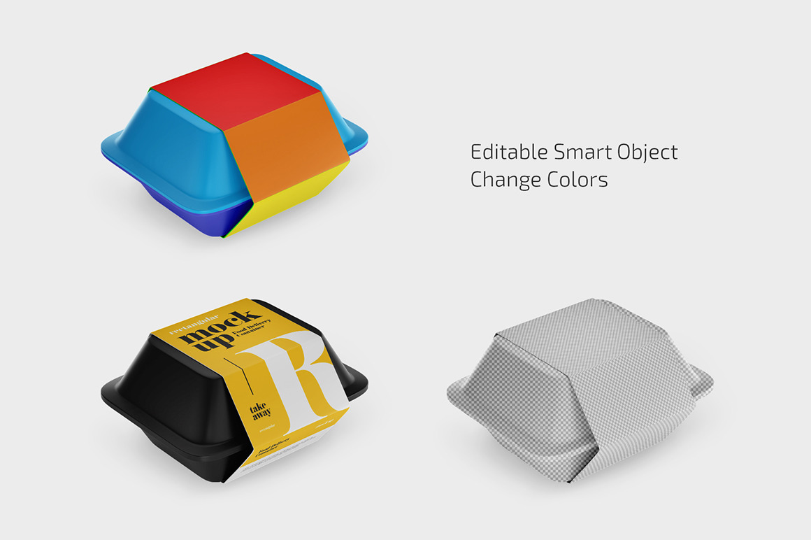 Rectangular Food Container Mockup on Yellow Images Creative Store - 103314 Rectangular Food Container Mockup on Yellow Images Creative Store - 103314
